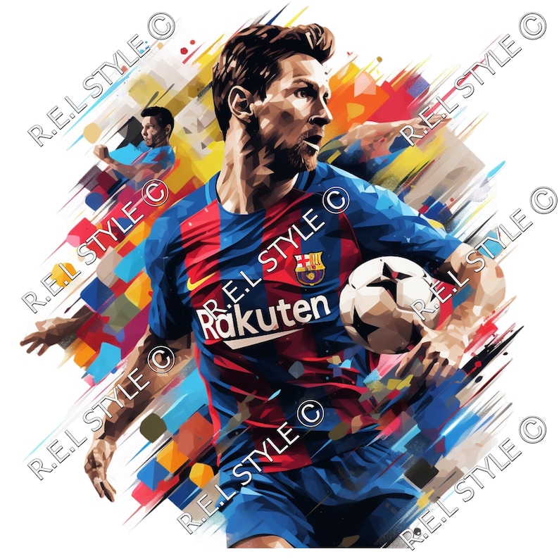 Lionel Messi Barcelona Clip Art Digital Download - PNG & JPEG Soccer ...