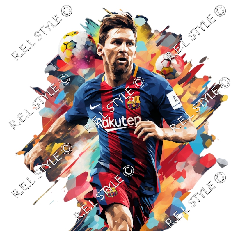 Lionel Messi Barcelona Clip Art Digital Download - PNG & JPEG Soccer ...