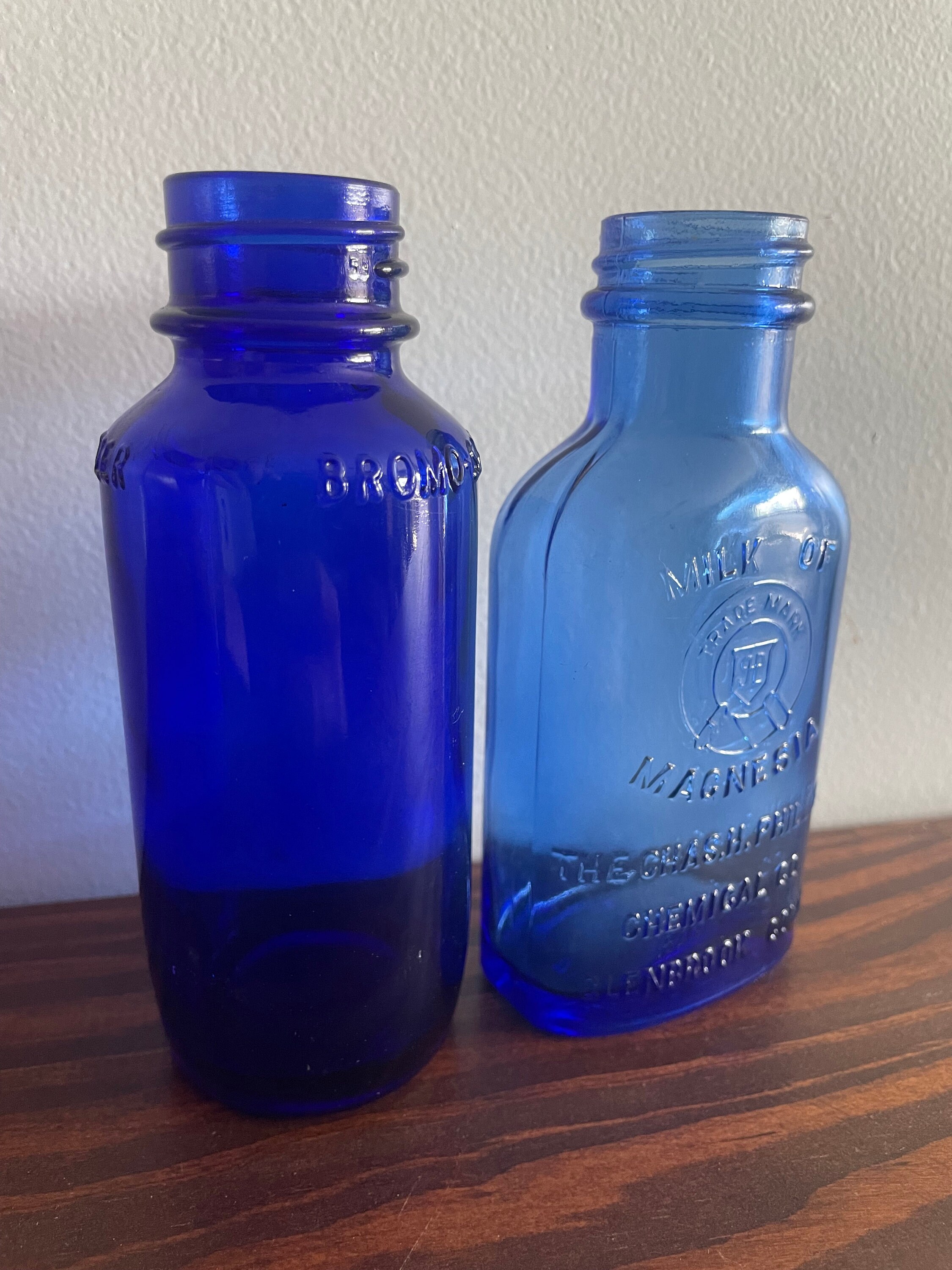 1930s Cobalt Blue Medicine Bottles/maryland Glass Co./milk of Magnesia ...