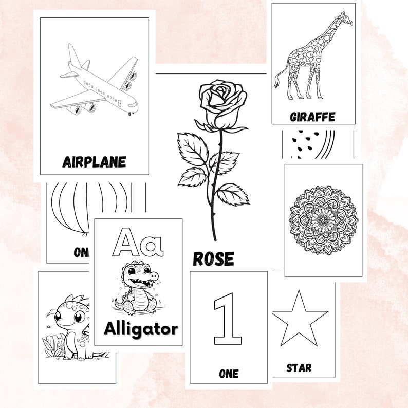 10 in 1 Coloring Book Pages Printable Pdf 100 Pages - Etsy