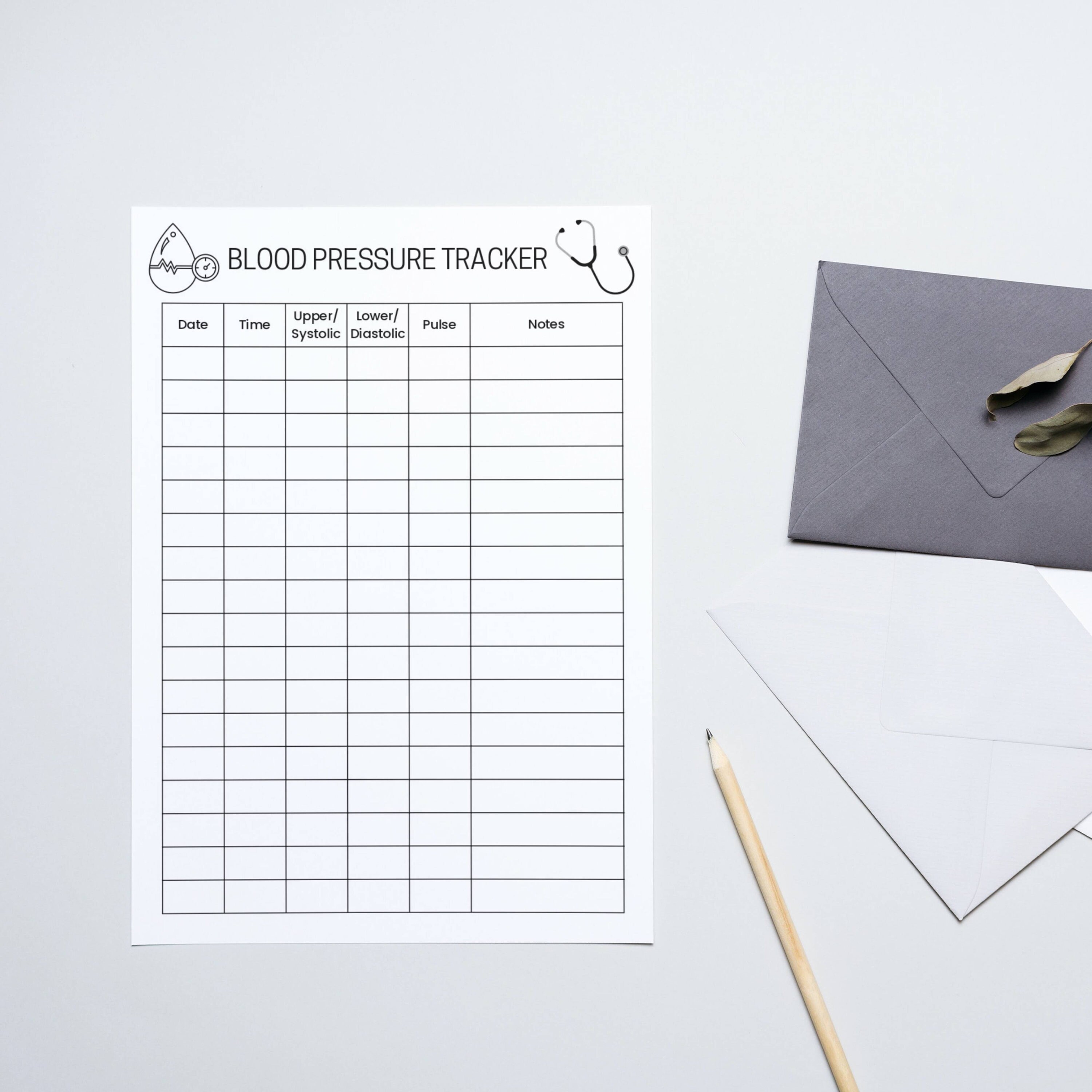 Printable Blood Pressure Chart Tracker, Blood Pressure Tracker, High ...