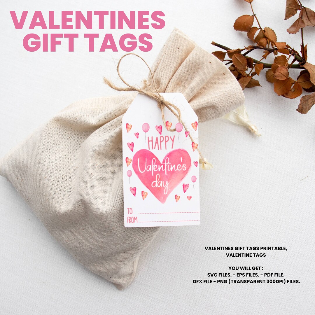 Printable Valentine's Day Gift Tag Template, Editable Valentine's Gift ...