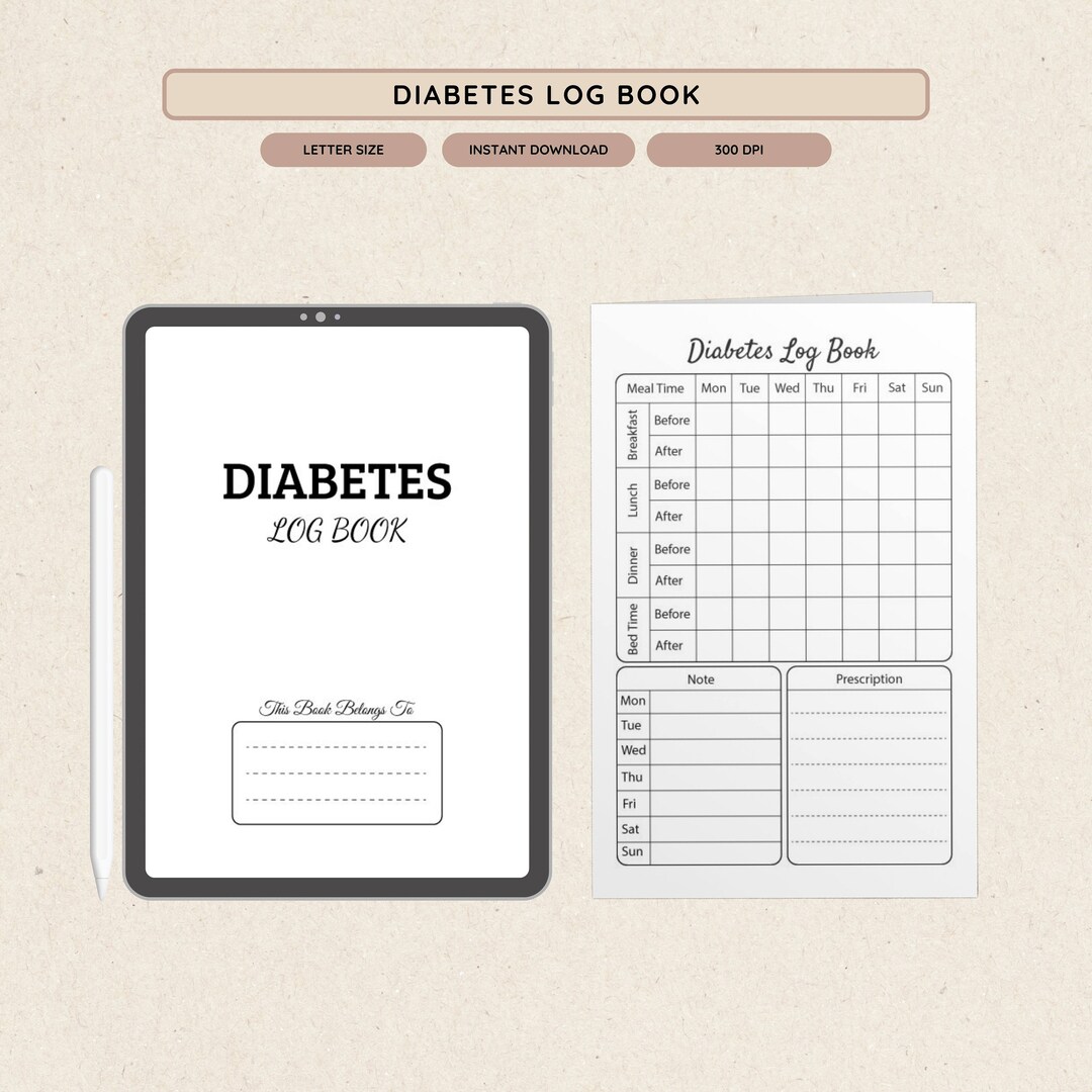 Blood Sugar Glucose Tracker, Daily Diabetes Log Book, Medication Log ...