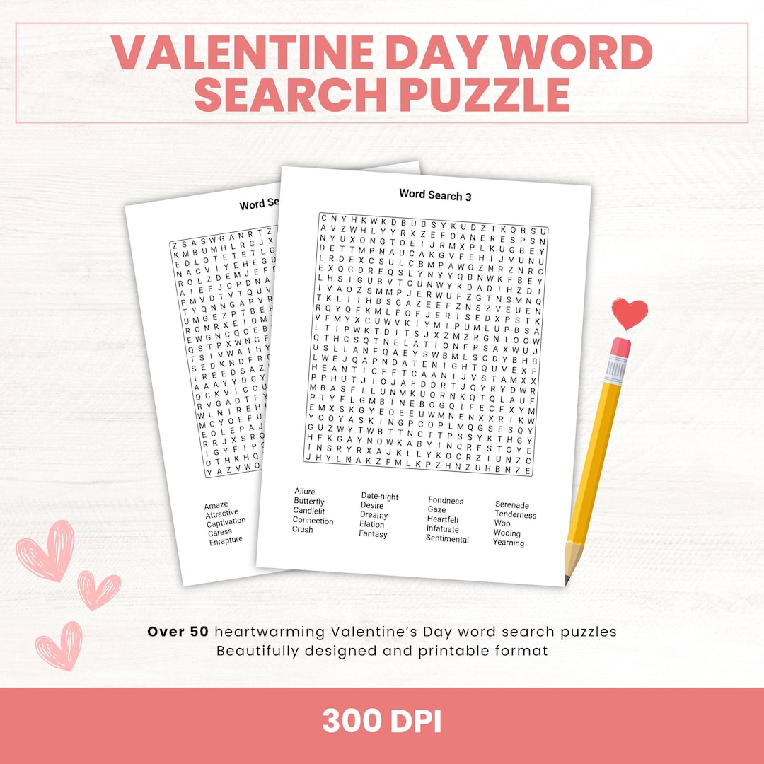 Printable Valentine's Day Word Search Puzzle, Word Search Puzzles, Love ...