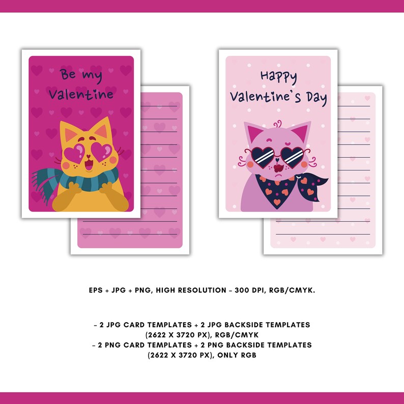 Printable Cat Valentine's Day Cards, Cute Cat Valentine's Day Cards ...