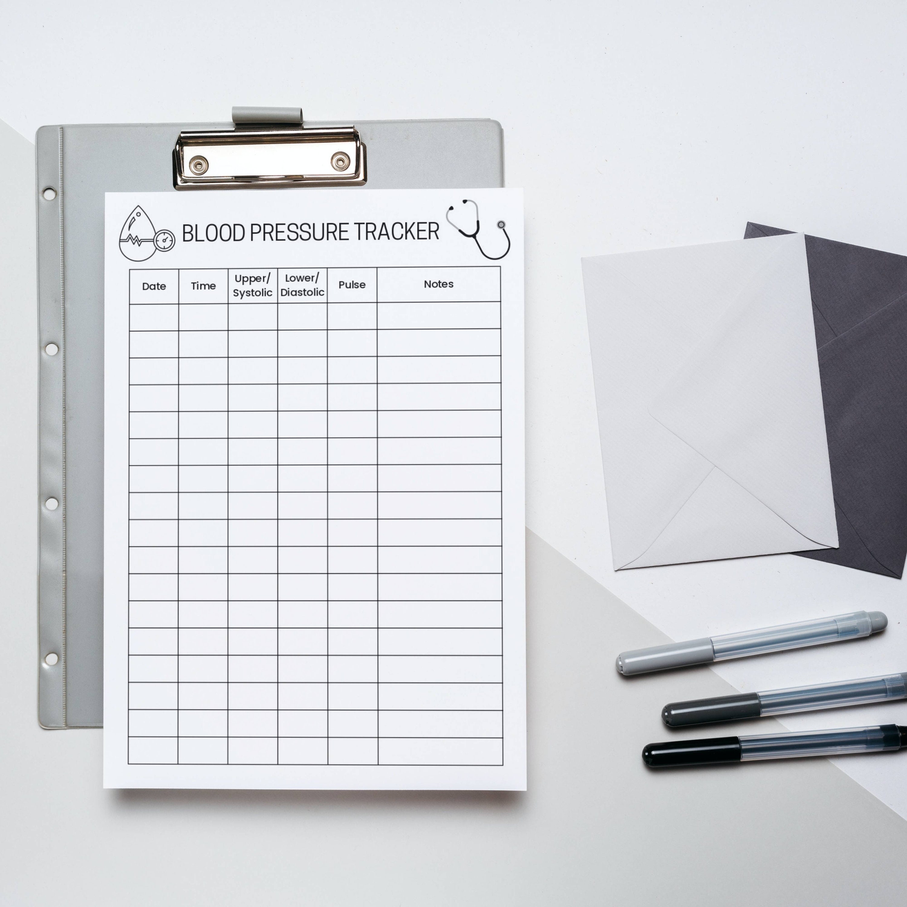 Printable Blood Pressure Chart Tracker, Blood Pressure Tracker, High ...