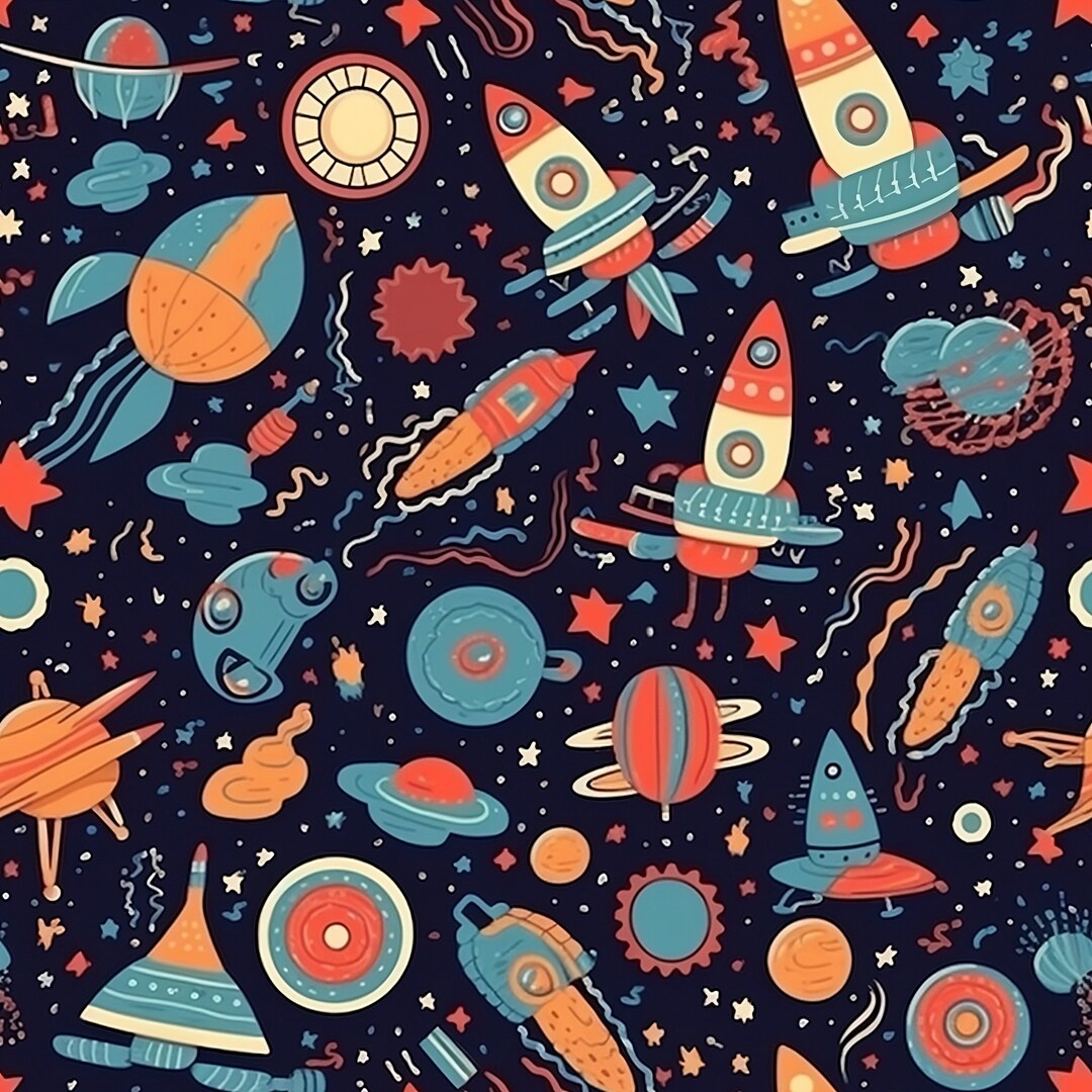 Space Pattern 90's Theme - Etsy