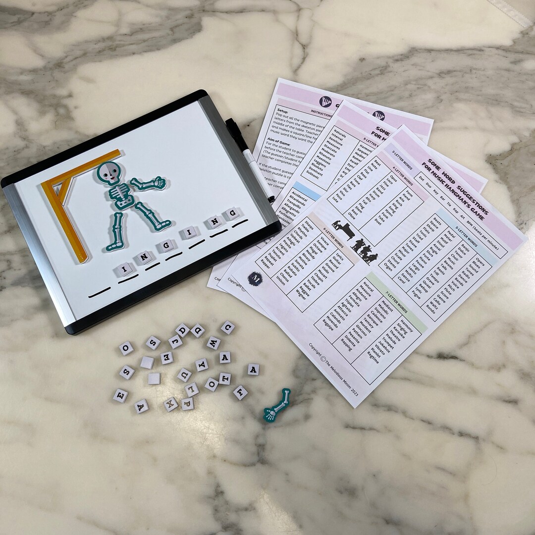Piano and Music Skeleton Hangman Game | Classroom | Gift | Halloween ...