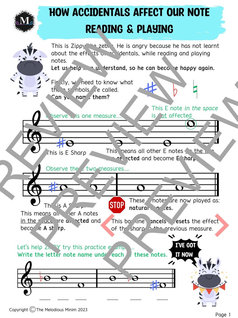 The Effects of Accidentals - Worksheet + Answ Key - Music Theory - Etsy