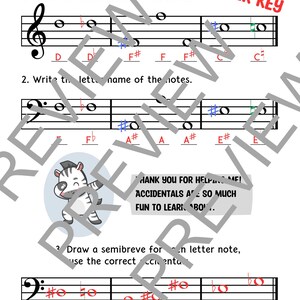 The Effects of Accidentals - Worksheet + Answ Key - Music Theory - Etsy