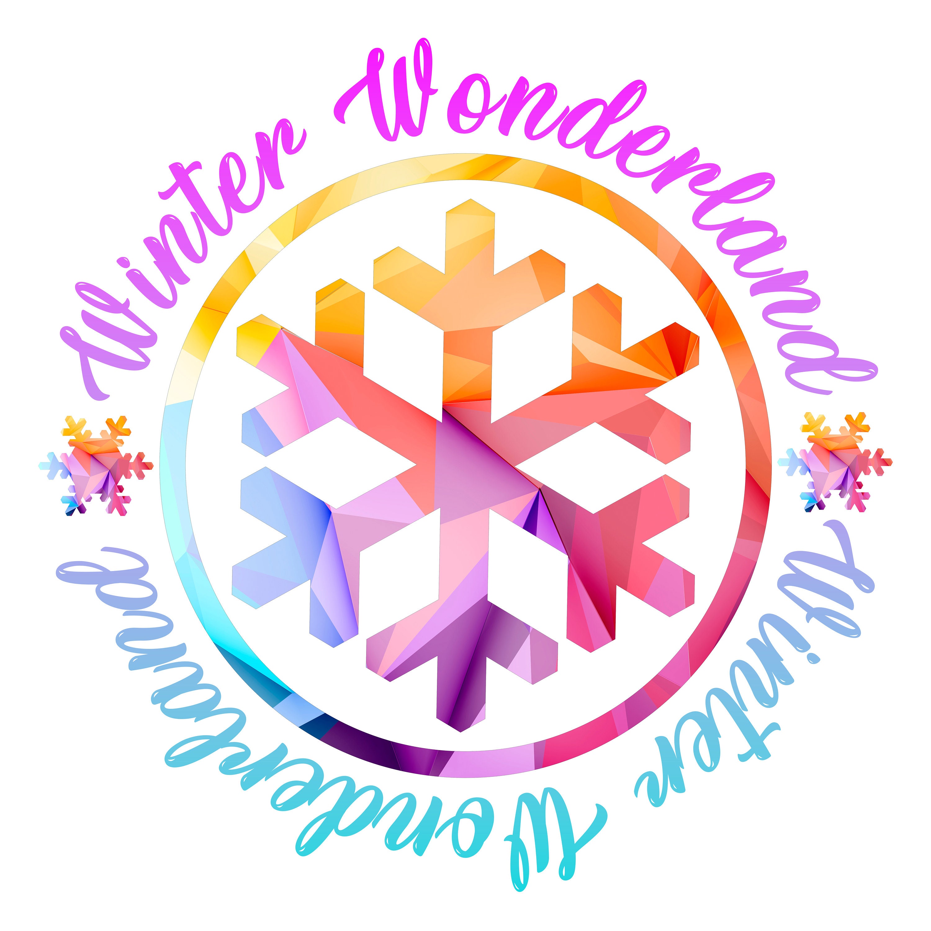 Bundle Winter Wonderland PNG, Christmas Snowflake Emblem PNG Digital ...