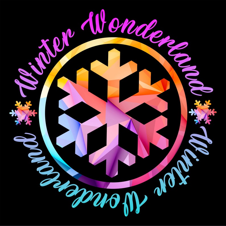 Bundle Winter Wonderland PNG, Christmas Snowflake Emblem PNG Digital ...