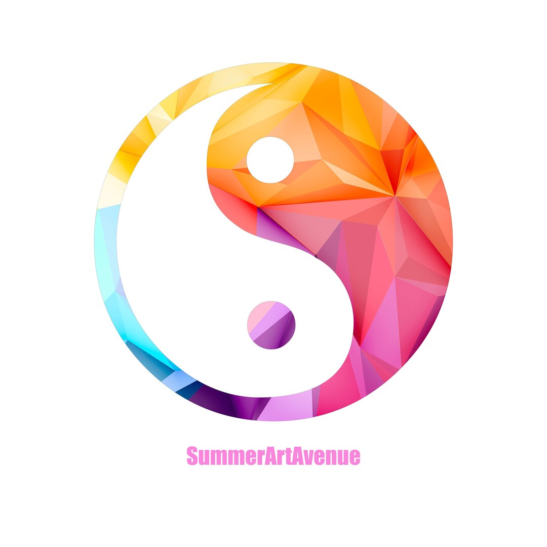 Rainbow Diamond Ying Yang PNG Ying Yang PNG Digital Download - Etsy