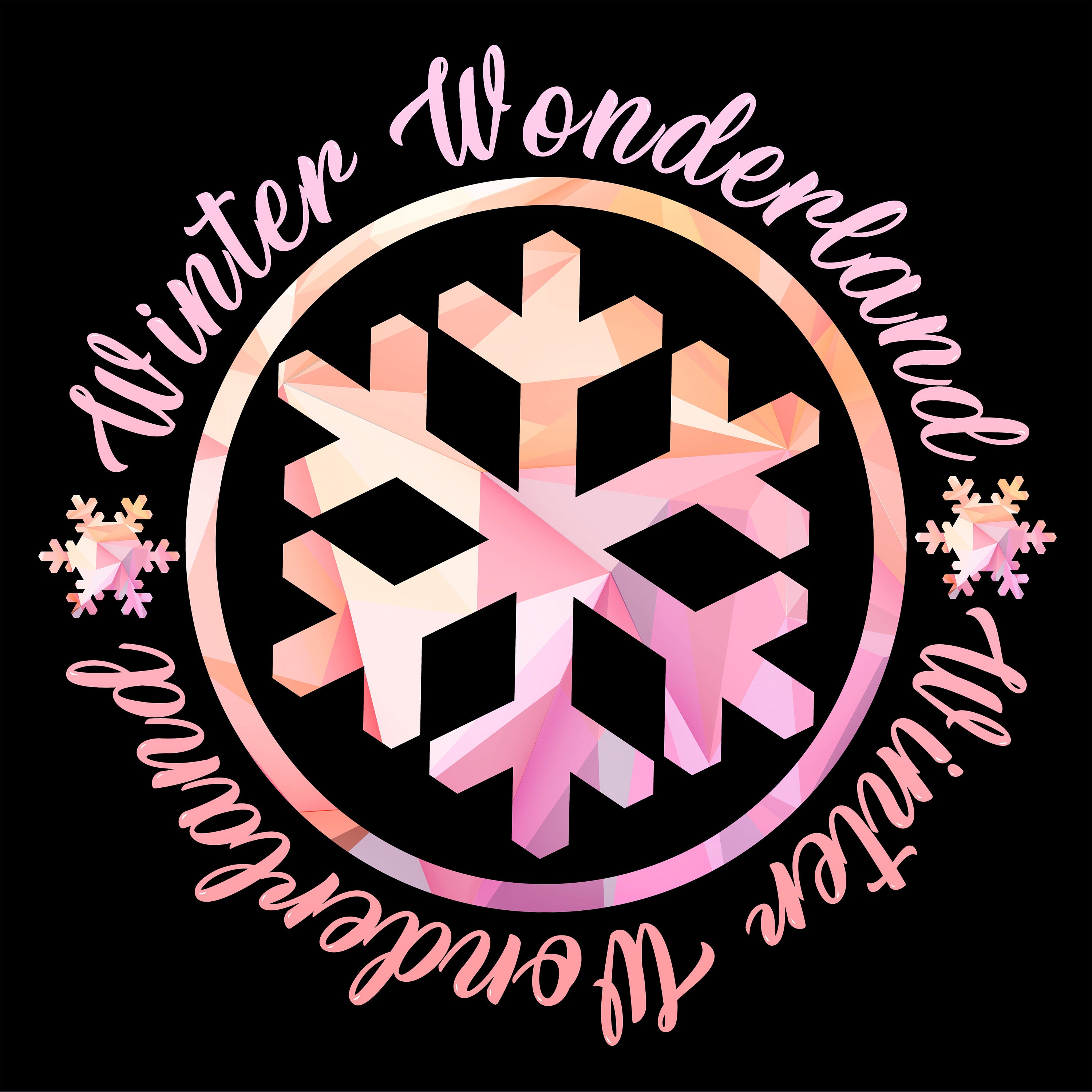 Bundle Winter Wonderland PNG, Christmas Snowflake Emblem PNG Digital ...