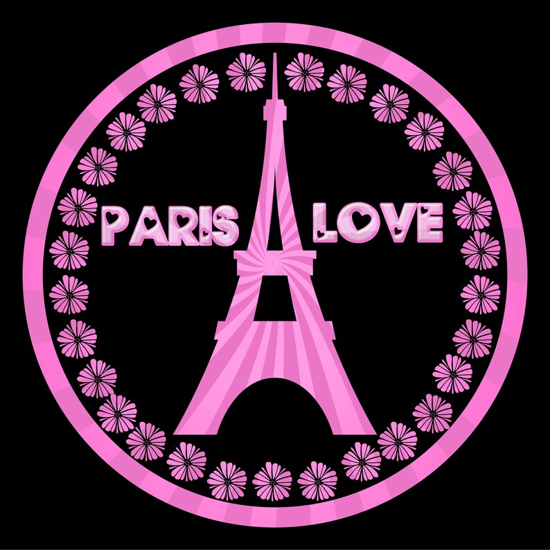 Paris Eiffel Tower PNG, Paris Purple PNG Word Art Digital Download, T ...