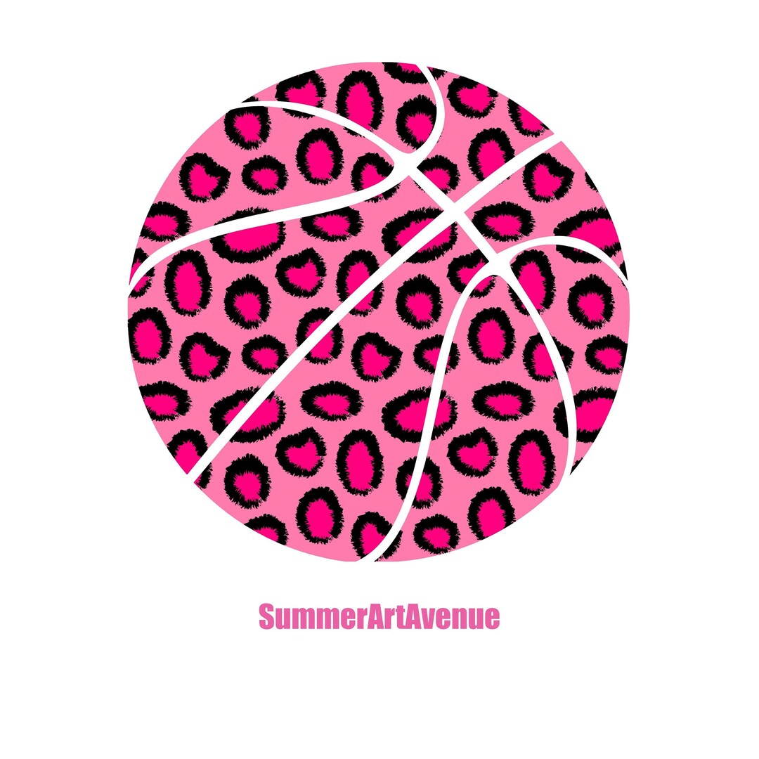 Pink Leopard Pattern Basketball PNG, Exotic Pink Basketball PNG Digital ...