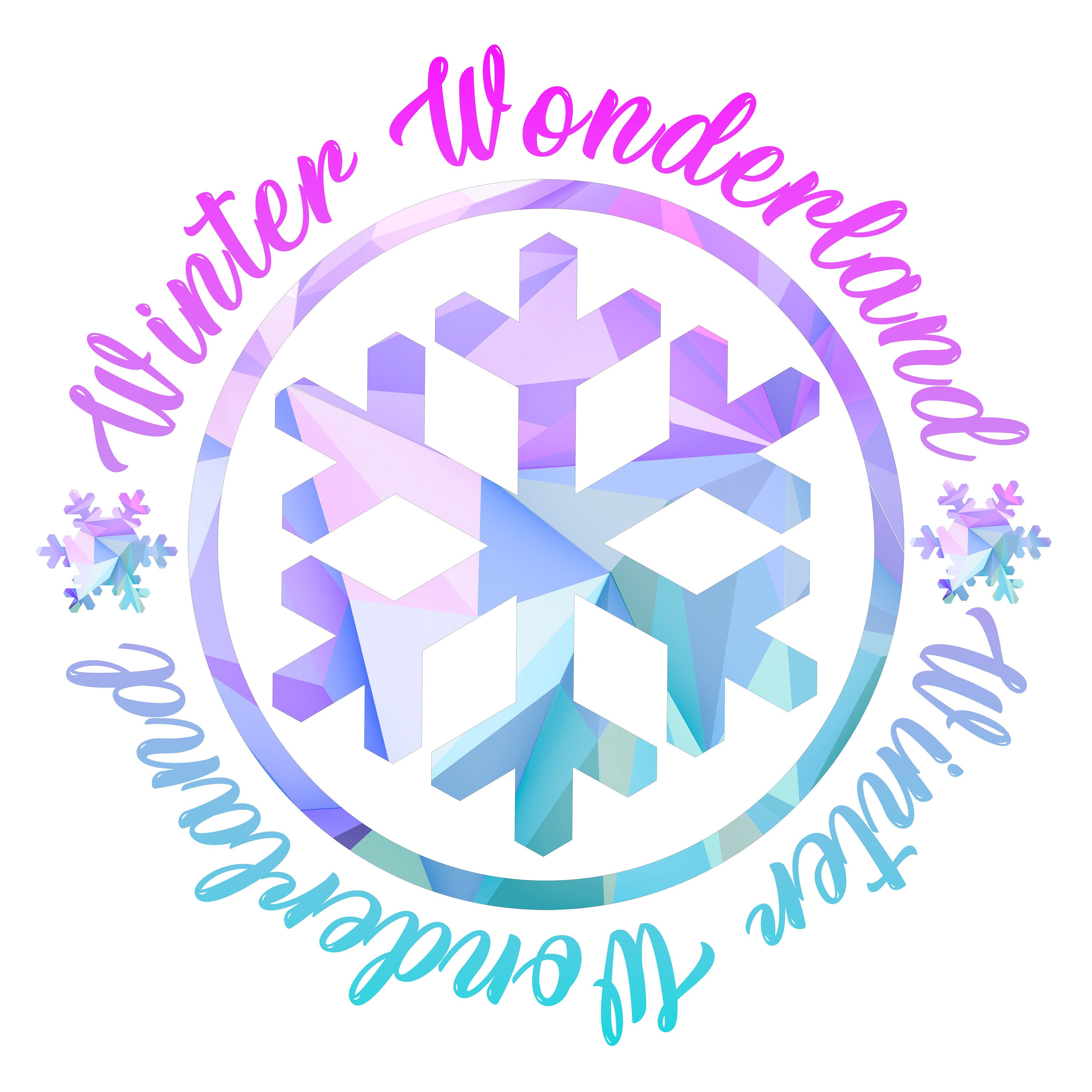 Bundle Winter Wonderland PNG, Christmas Snowflake Emblem PNG Digital ...