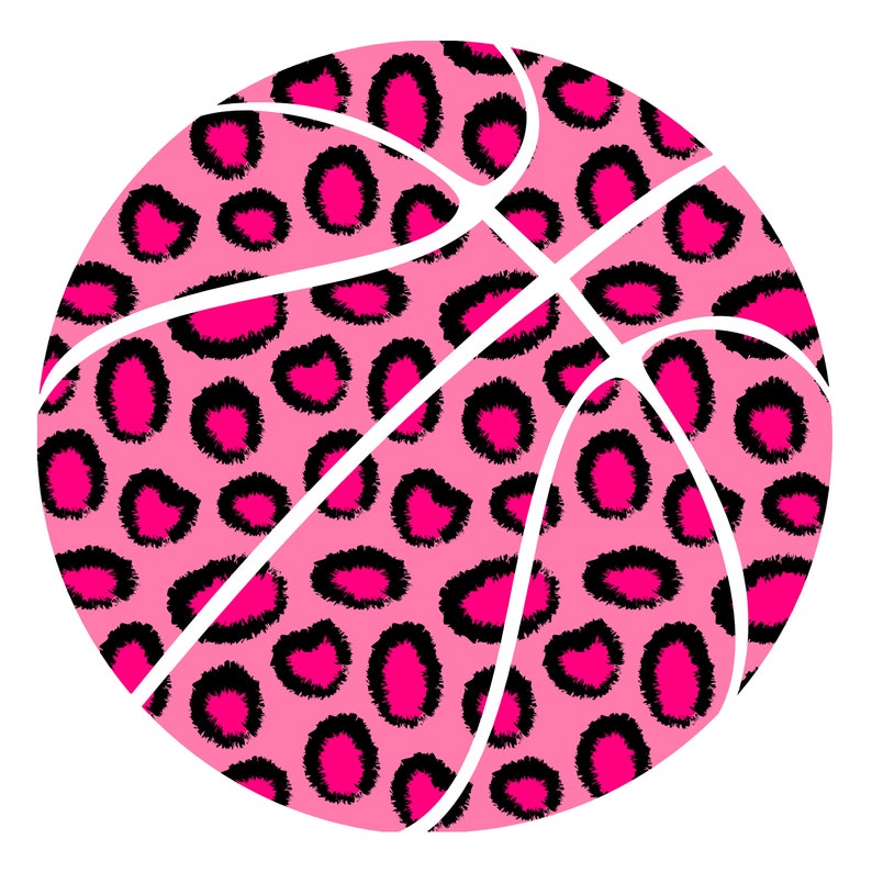 Pink Leopard Pattern Basketball PNG, Exotic Pink Basketball PNG Digital ...