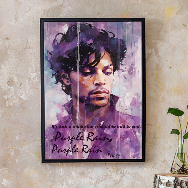 Prince Poster Purple Rain Etsy
