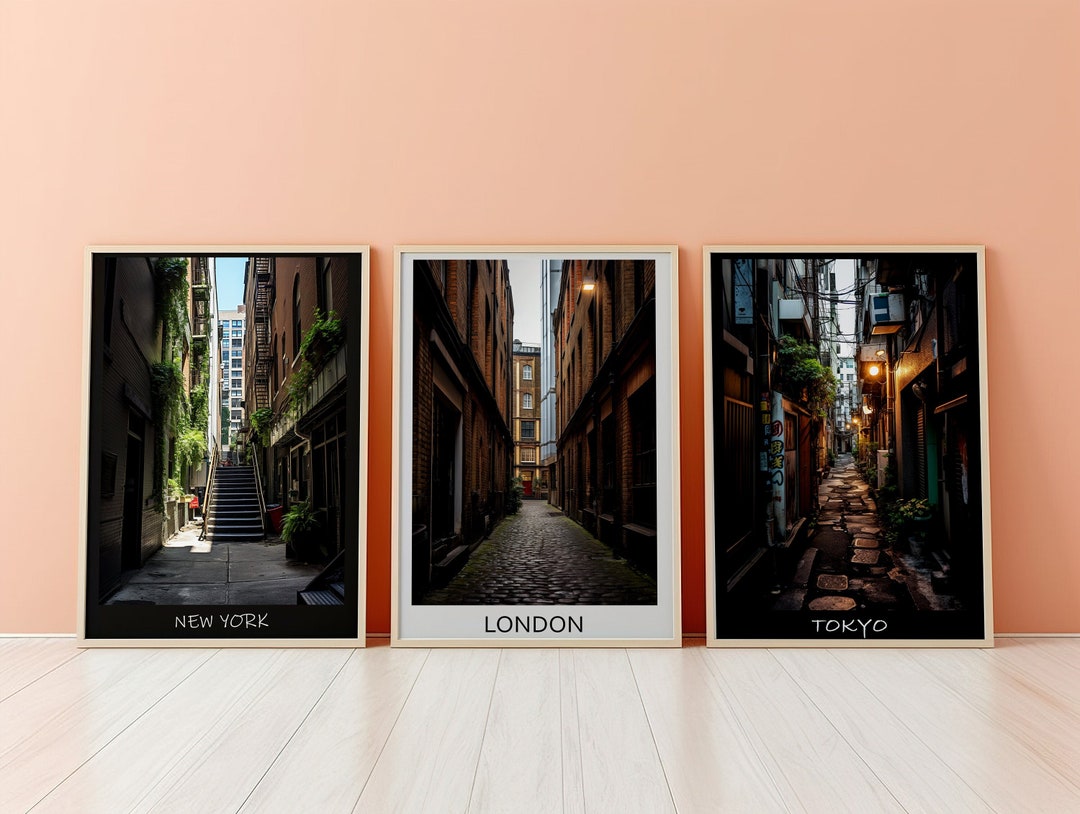 Alley Way Posters Wall Art of Cities London New York Tokyo Poster New ...