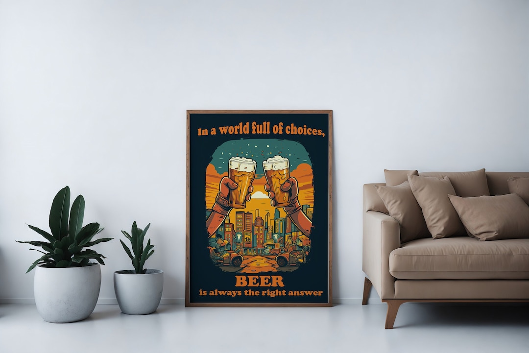 Beer Poster Funny Beer Poster for Man Cave Man Cave Decor - Etsy