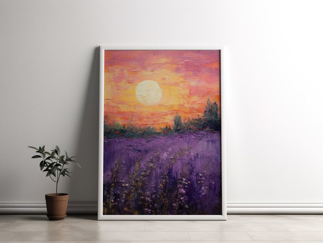 Lavender Fields Poster Inspired by Van Gogh Violet Poster Lavender Wall ...