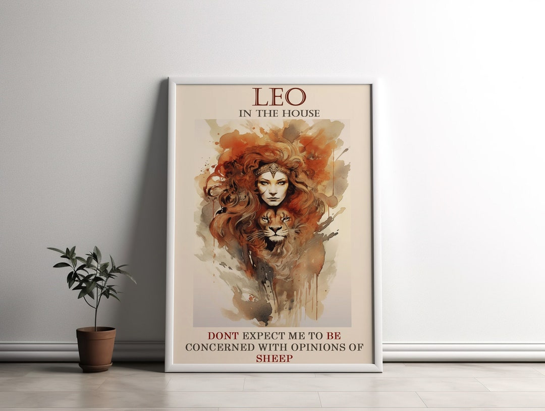 Leo Poster Leo Wall Art Zodiac Wall Art Zodiac Leo Print Star Sign Leo ...