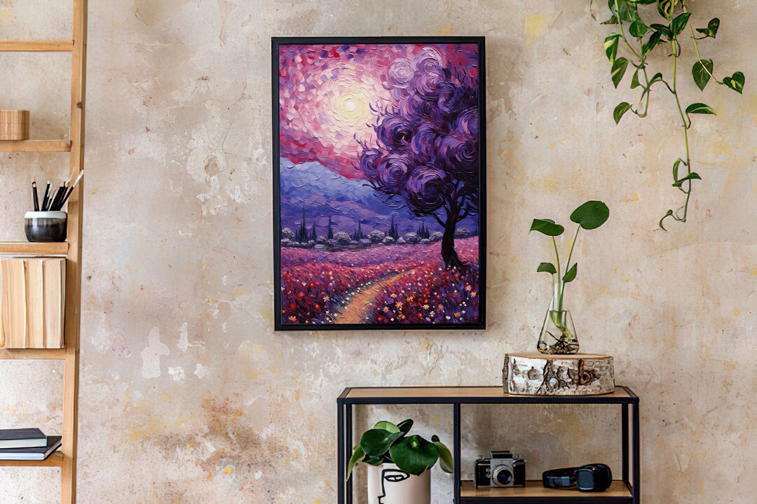 Lavender Fields Poster Inspired by Van Gogh Violet Poster Lavender Wall ...