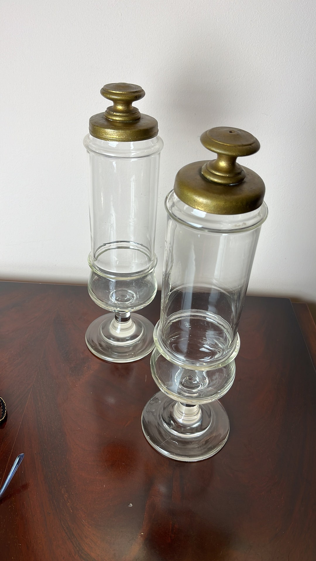 Pair of Glass Pharmacy Jars, Italy, 1930s - Etsy