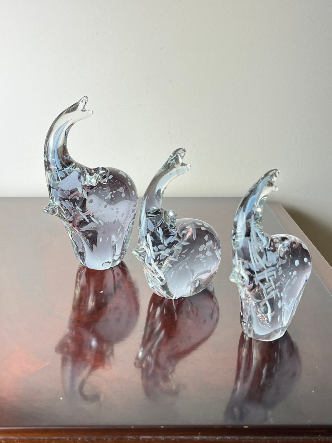 Set of 3 Murano Glass Elephants, Italy, 1970s - Etsy