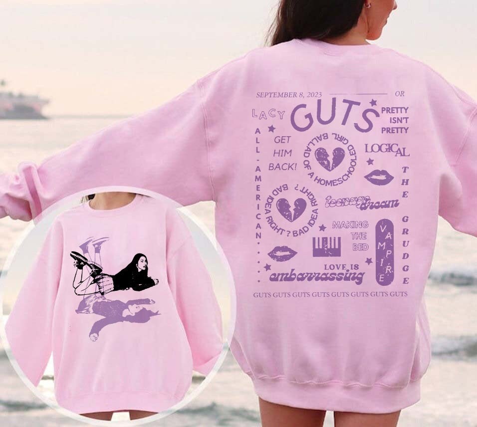Guts Olivia track list Shirt, Guts aesthetic Shirt, Olivia Rodrigo ...
