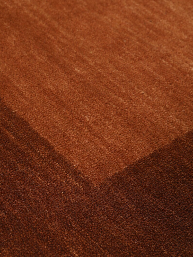 Modern Handloom Wool Rust Red 100% Woolen Hand Tufted Rug Designer Wool ...