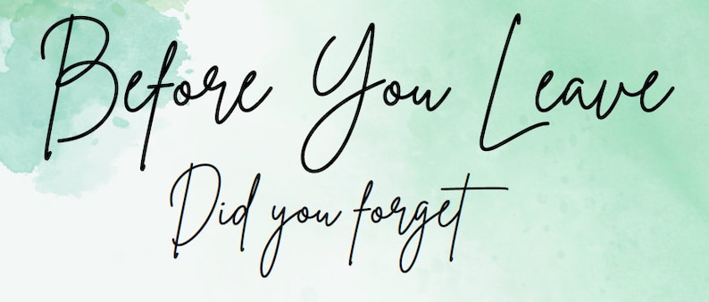 Before Leaving Home Checklist - Etsy