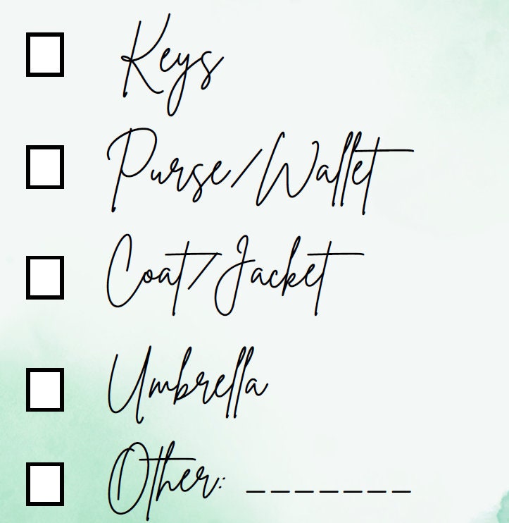 Before Leaving Home Checklist - Etsy