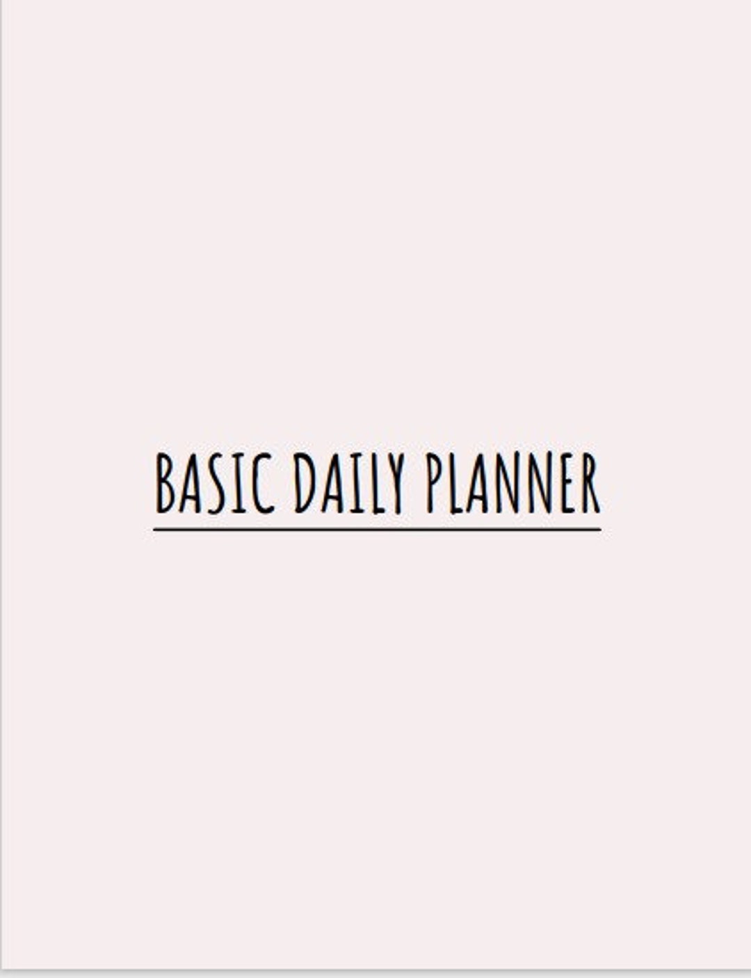 Basic Daily Planner Minimalist Planner - Etsy