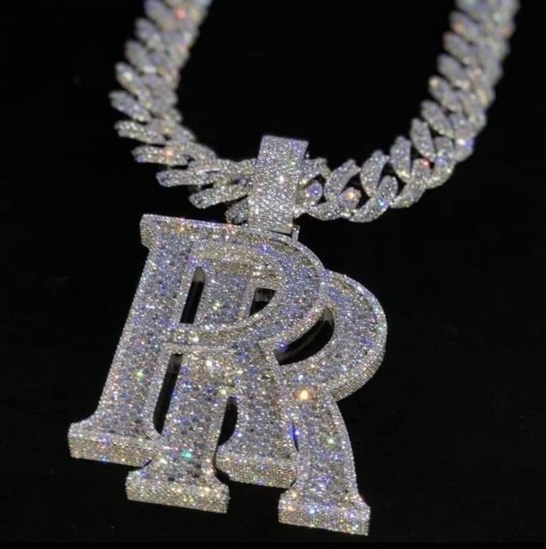Iced Out Pendant Round Moissanite Men's Custom Hip Hop Pendant ...