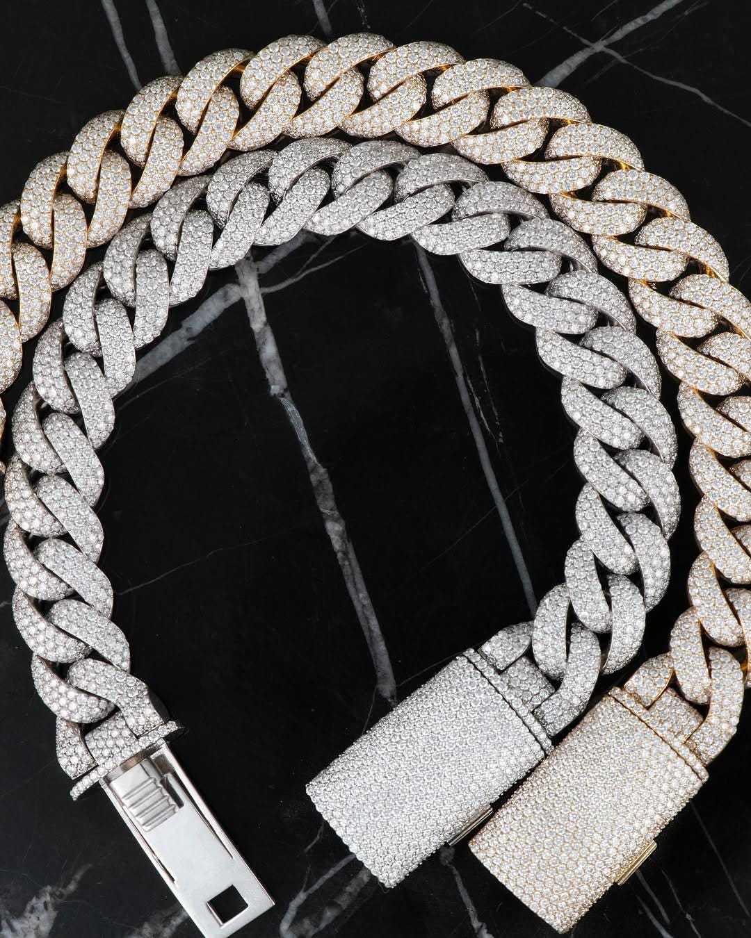 Iced Out Cuban Link Bracelet | Gold & Silver Hip Hop Bling Bracelet ...