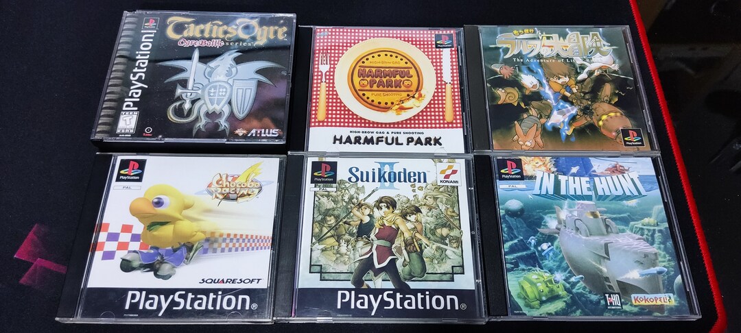 Custom Playstation 1 Harmfull Park, Chocobo Racing, in the Hunt Etc ...