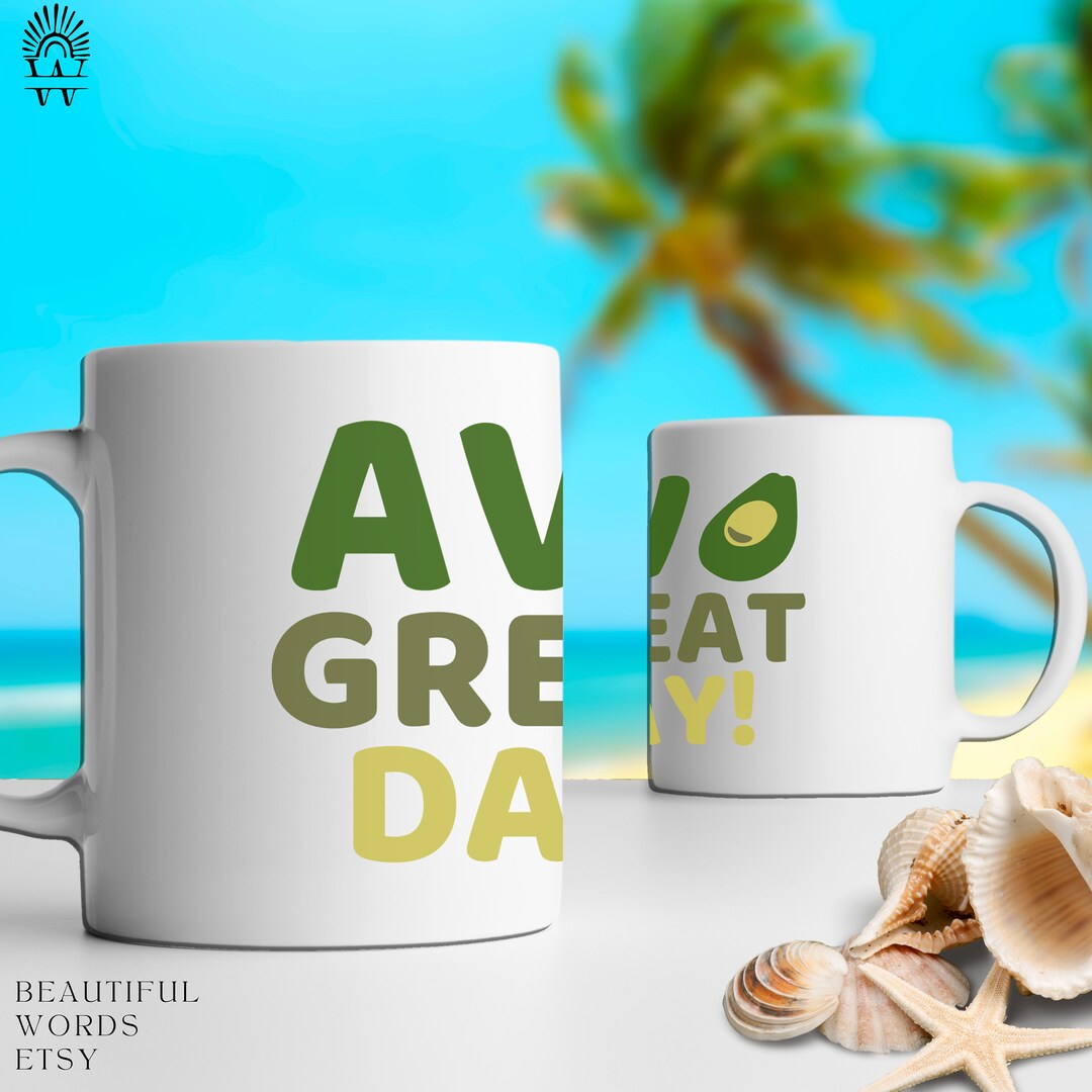 AVO GREAT DAY, Fruit Coffee Mug, Ceramic Cup, Lover Gift, Girlfriend ...