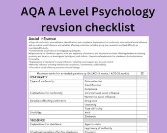 Psychology A Level Revision Summary Sheets Bundle for AQA A Level Clear ...