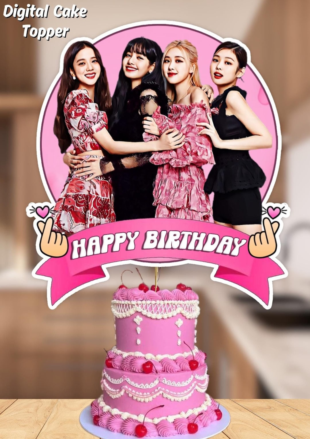 Blackpink Kpop Girl Group Birthday Cake Topper/blackpink Cake Topper ...