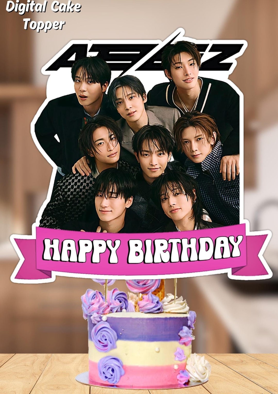 ATEEZ Cake Topper, Ateez Centerpieces, Ateez Party Decor, K-pop Group ...