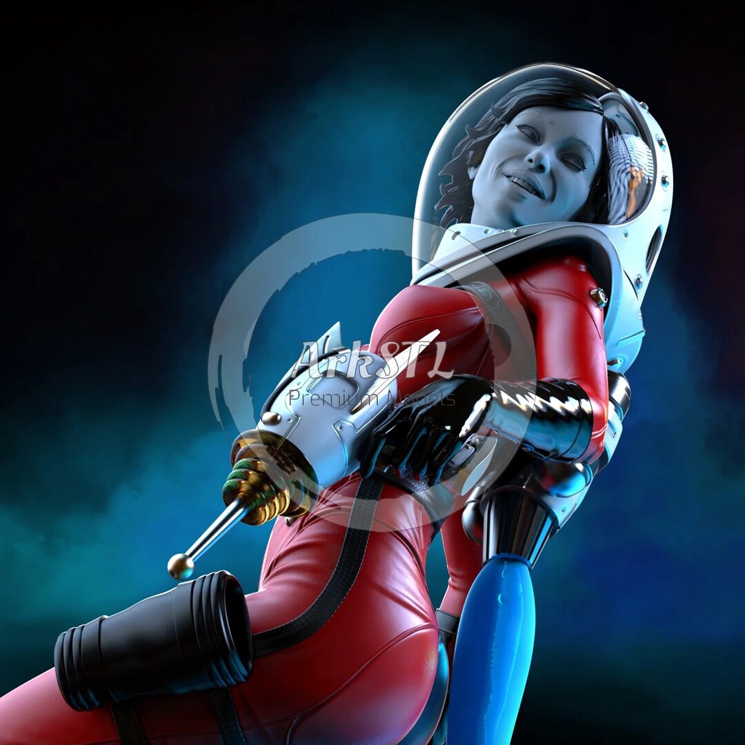 Alien Warrior Woman Diorama NSFW 3D Figure STL 3D Model 3D Printable ...