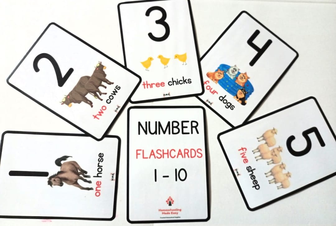 Number and Animal Flashcards Interactive Number and Animal - Etsy
