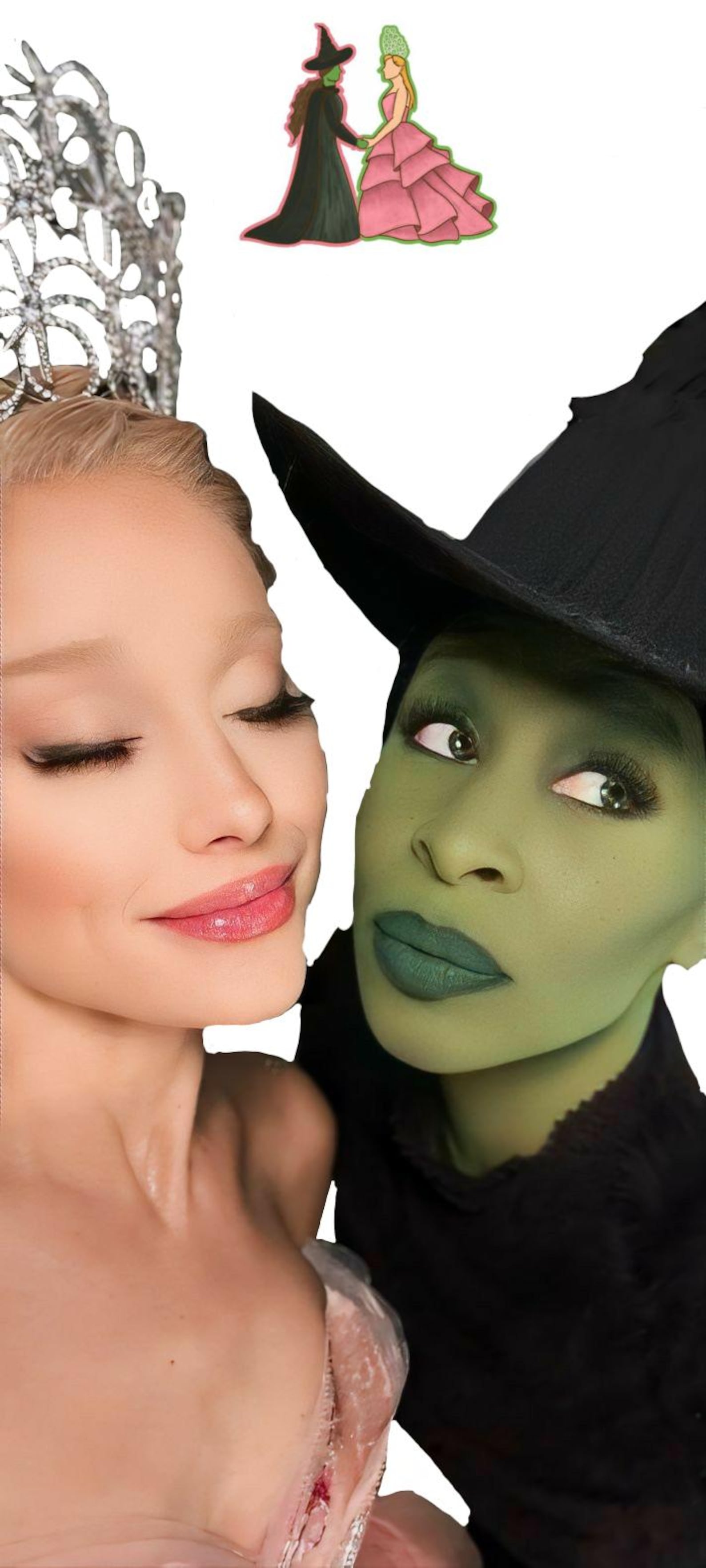 Cute Wicked Glinda and Elphaba Phone Wallpaper - Etsy