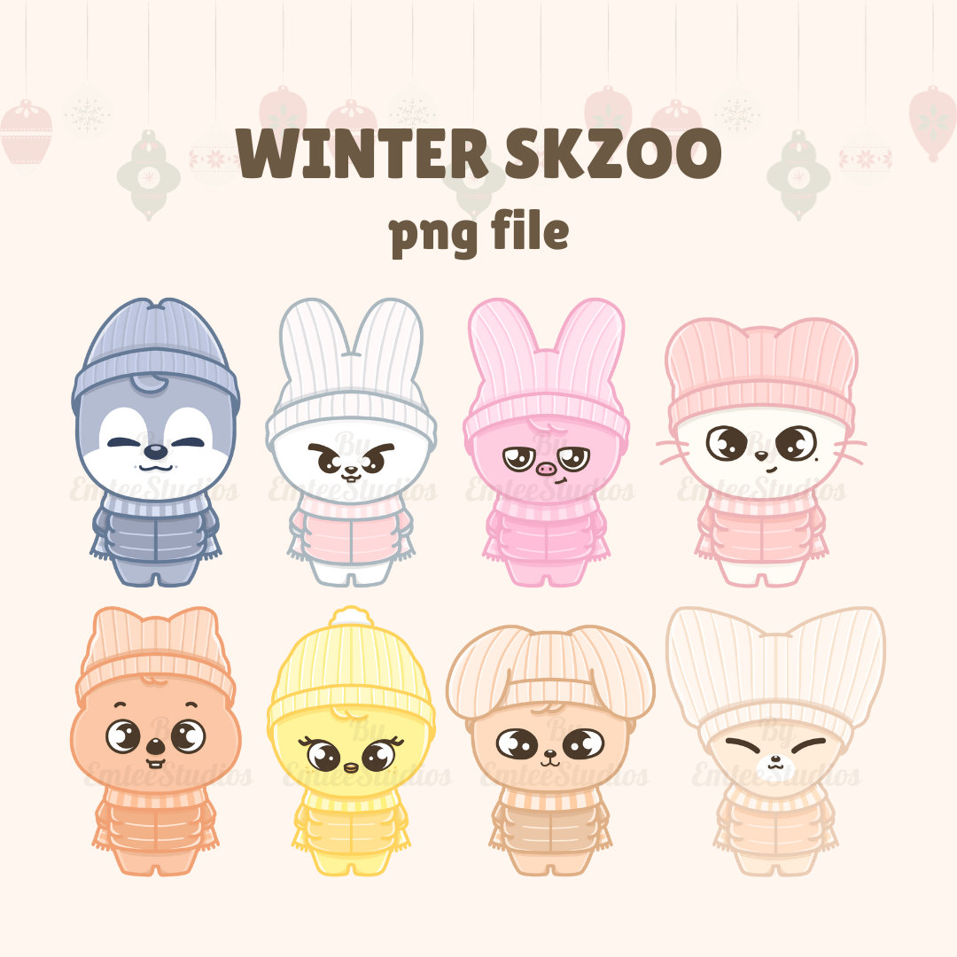 Stray Kids Winter SKZOO Clipart | PNG, Transparent Background | Instant ...