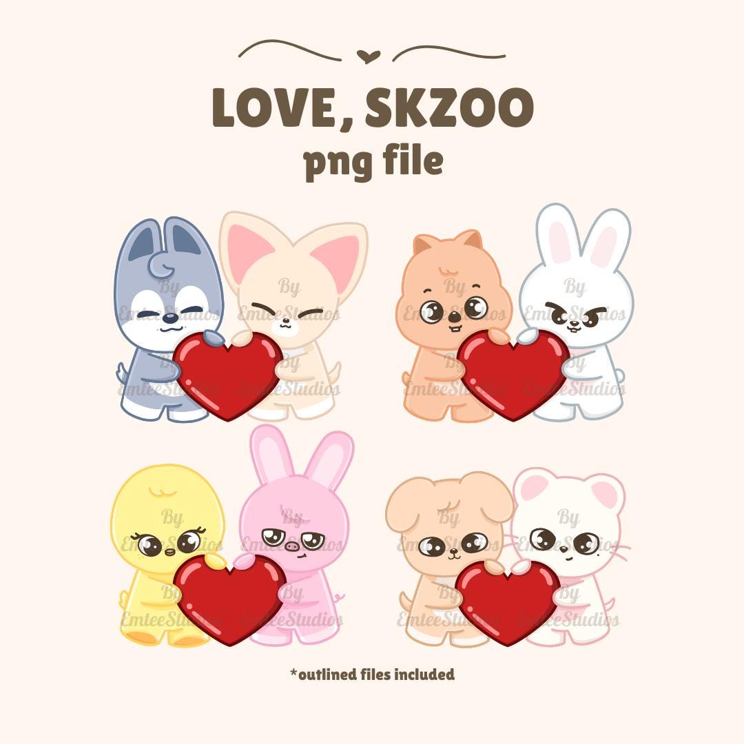 SKZ Love SKZOO Clipart | PNG, Transparent Background | Instant Download ...