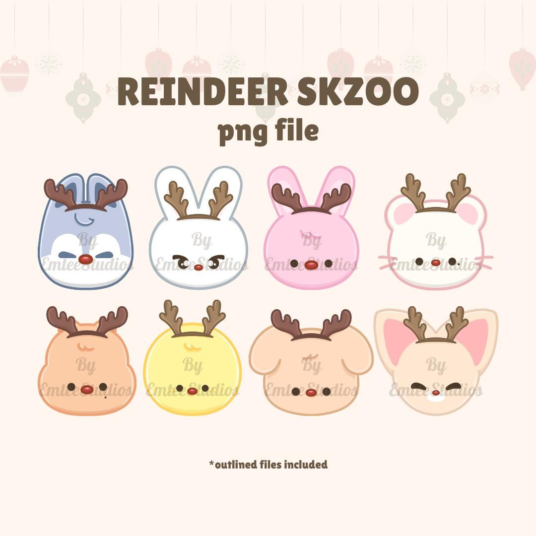 SKZ Reindeer SKZOO Clipart | PNG, Transparent Background | Instant ...