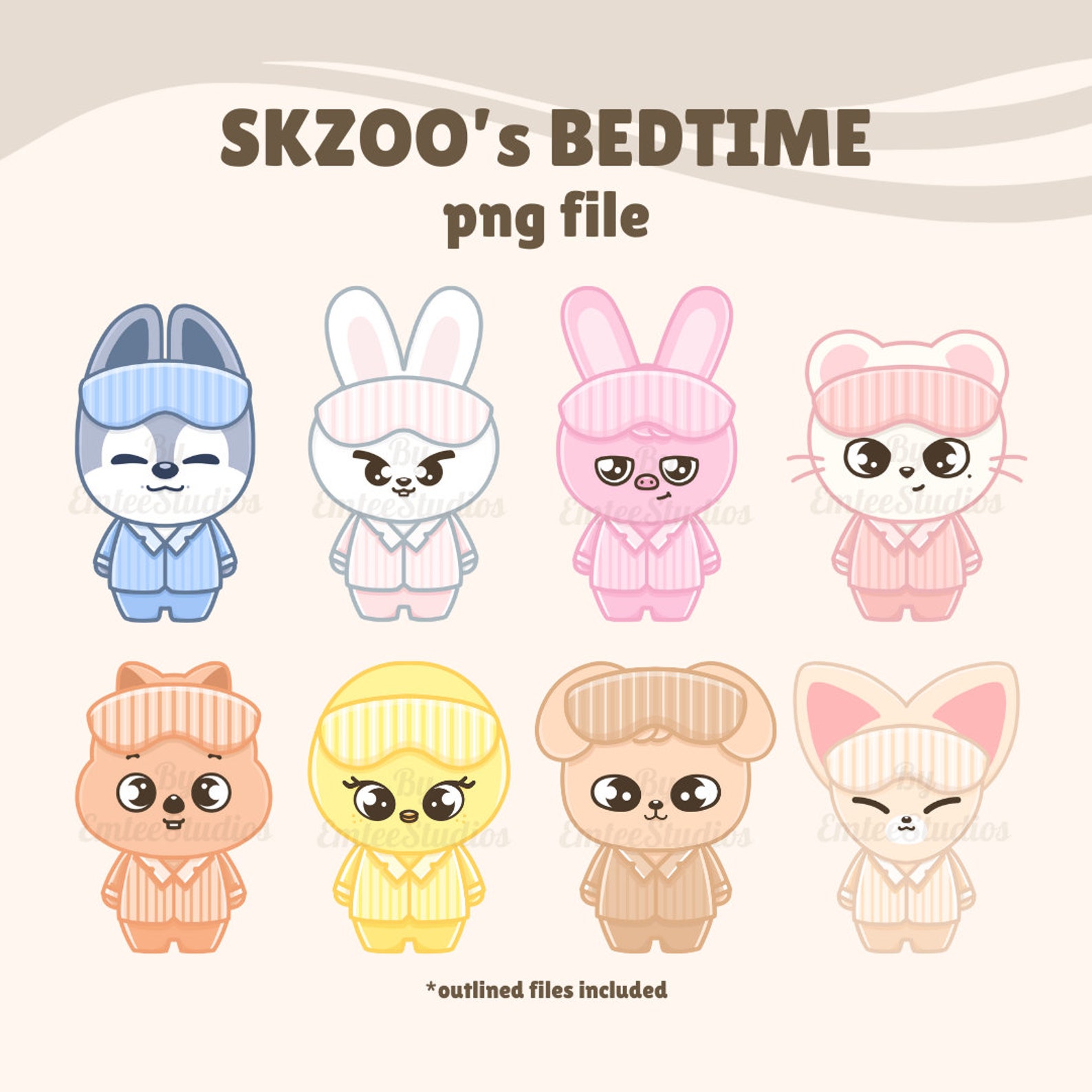 Stray Kids Skzoo's Bedtime Clipart | PNG, Transparent Background ...