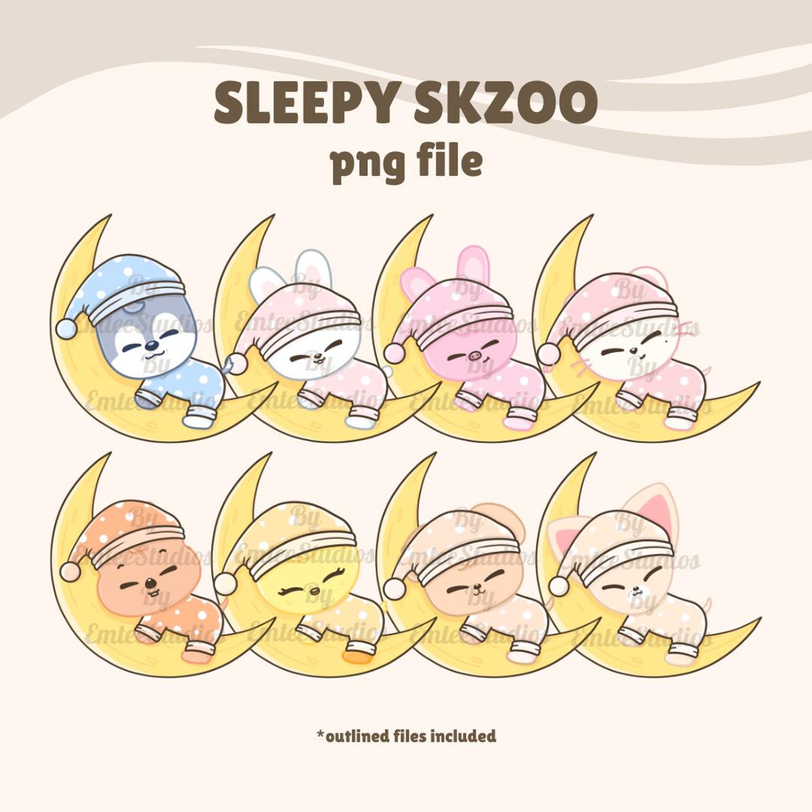 SKZ Sleepy SKZOO Clipart | PNG, Transparent Background | Instant ...
